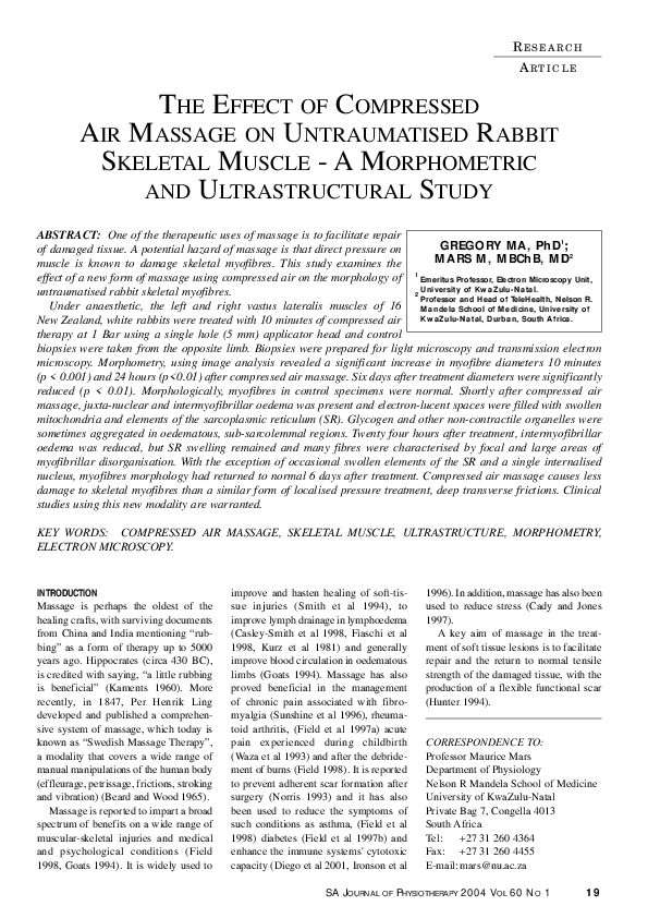 (PDF) The effect of compressed air massage on untraumatised rabbit ...