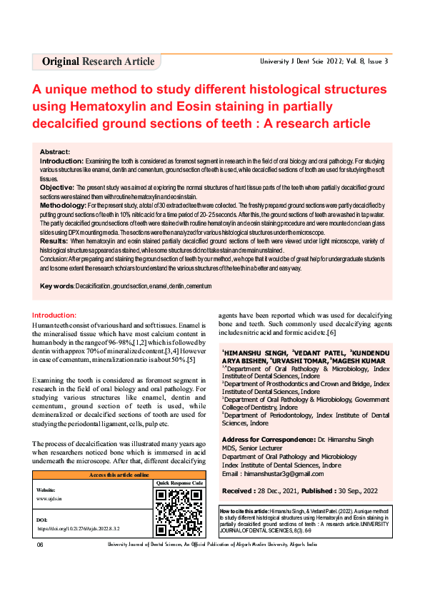 (PDF) A unique method to study different histological structures using ...