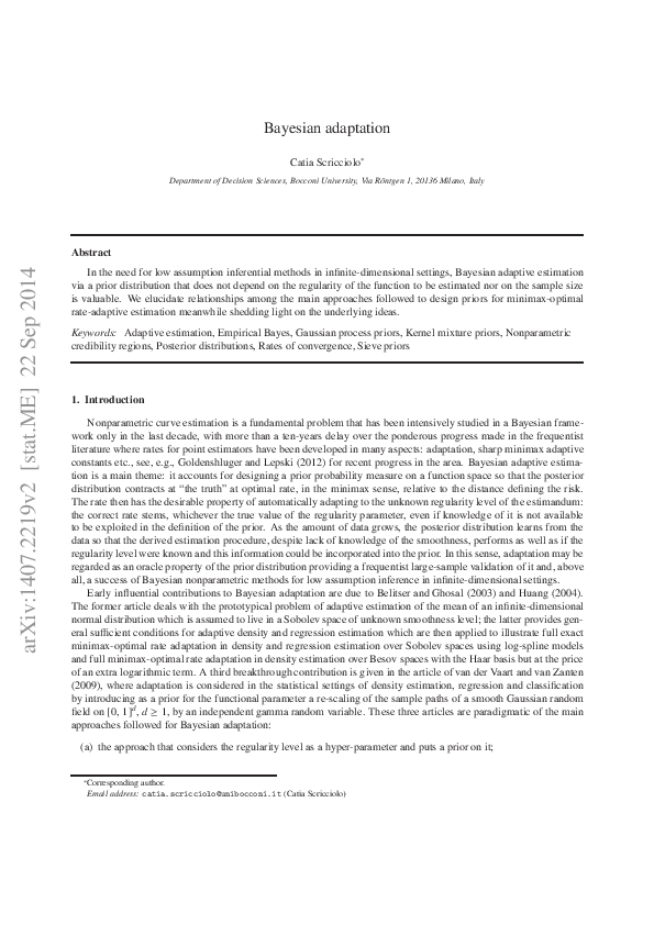 (PDF) Bayesian adaptation