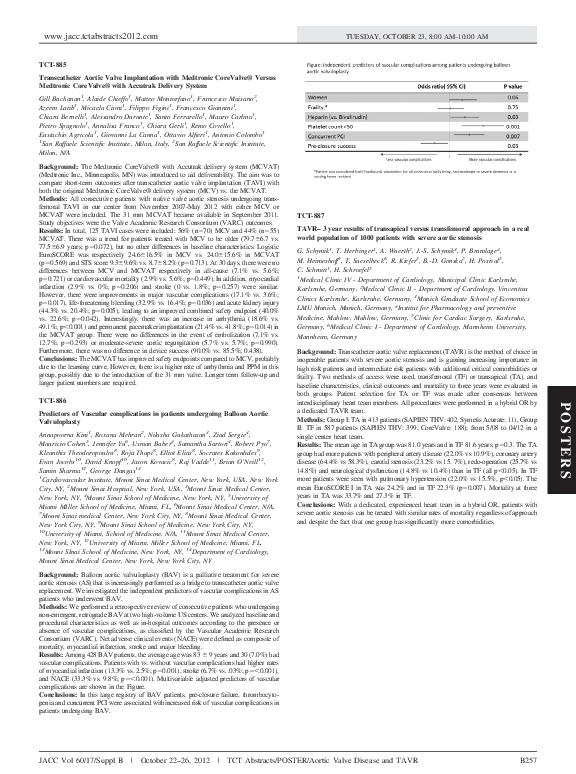 (PDF) TCT-885 Transcatheter Aortic Valve Implantation with Medtronic ...