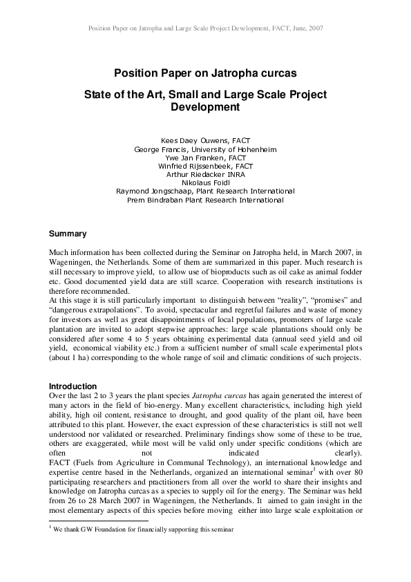 (PDF) State of the Art, Small and Large Scale Project. Position Paper ...