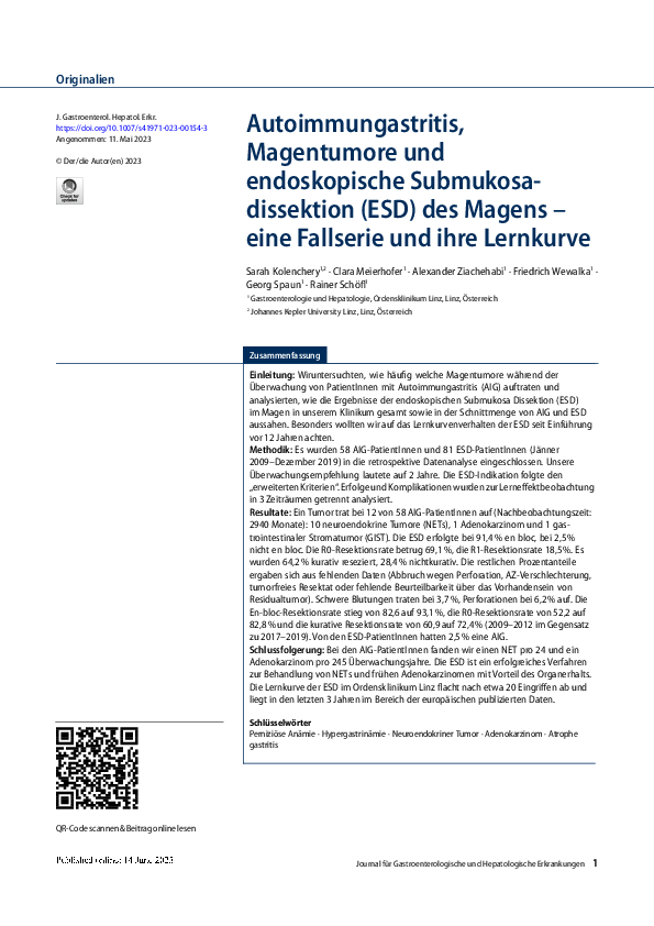 (PDF) Autoimmune Gastritis, Gastric Cancer and Gastric Endoscopic ...