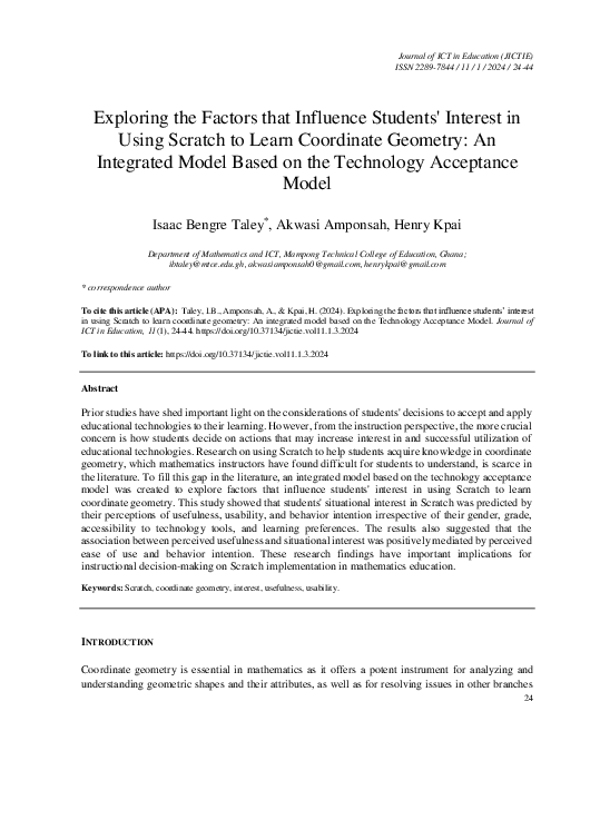 (PDF) Exploring the Factors that Influence Students' Interest in Using Scratch to Learn ...
