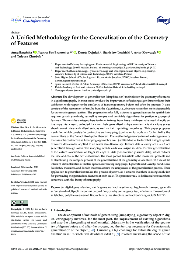 (PDF) A Unified Methodology for the Generalisation of the Geometry of Features