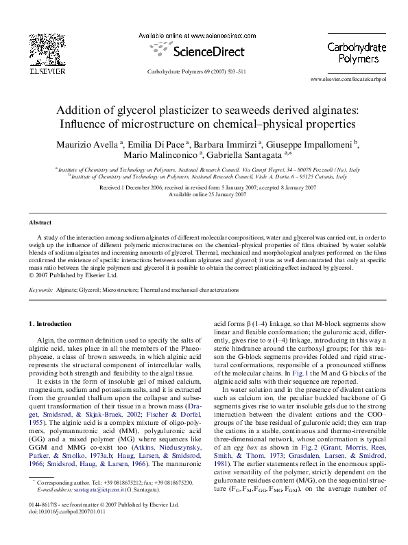 (PDF) Addition of glycerol plasticizer to seaweeds derived alginates ...