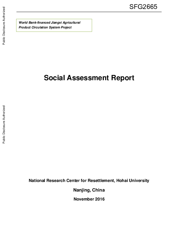 (PDF) Social assessment report