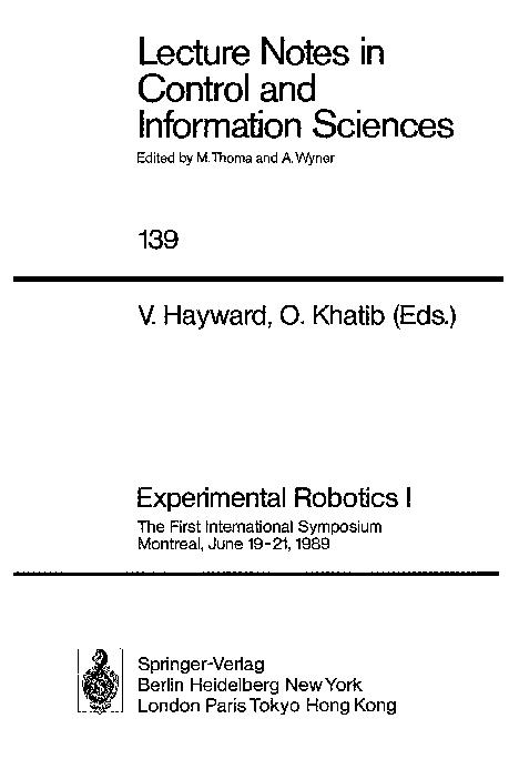 (PDF) Experimental Robotics I