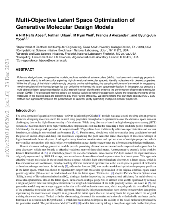 Pdf Multi Objective Latent Space Optimization Of Generative Molecular Design Models