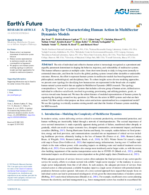 (PDF) A Typology for Characterizing Human Action in MultiSector ...