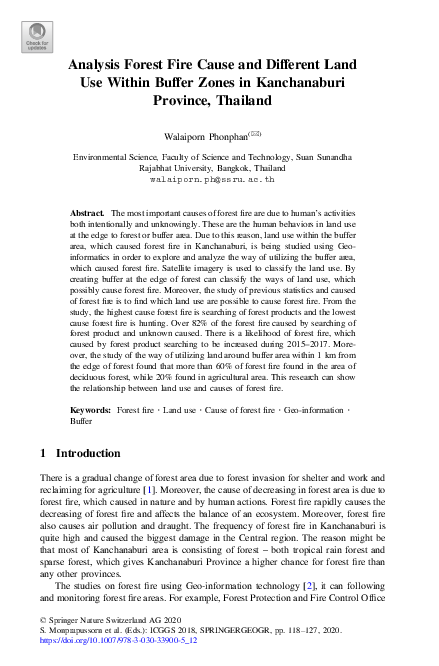 (PDF) Analysis Forest Fire Cause and Different Land Use Within Buffer ...