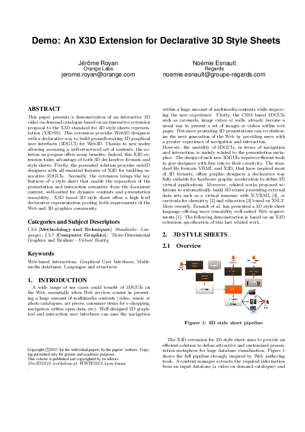 (PDF) Demo: An X3D Extension for Declarative 3D Style Sheets
