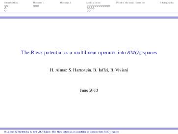 (PDF) Riesz Potential as a Multilinear BMO Operator