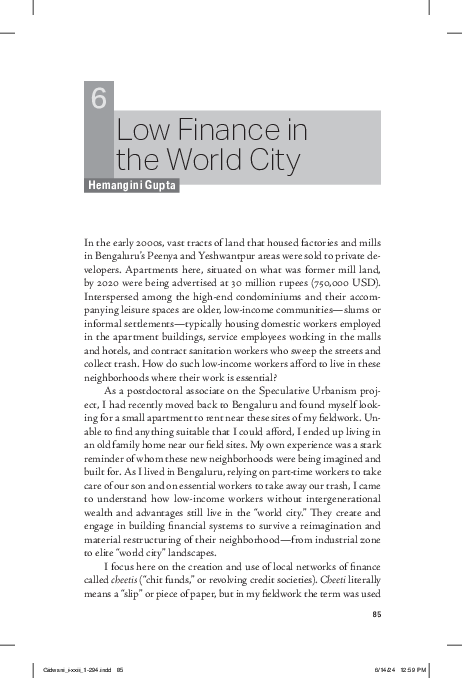 (PDF) Low Finance in the World City
