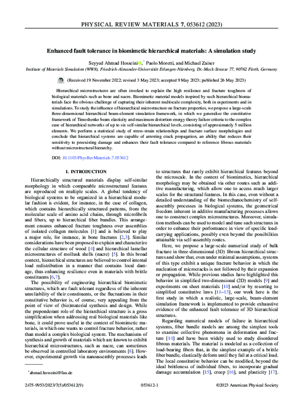 (PDF) Fault Tolerance in Biomimetic Hierarchical Materials