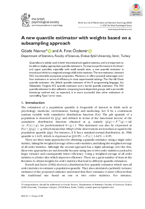(PDF) A new quantile estimator with weights based on a subsampling approach