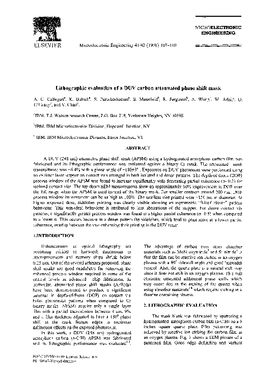 (PDF) DUV APSM Performance vs. Binary Mask