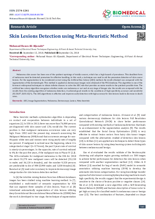 (PDF) Skin Lesions Detection using Meta-Heuristic Method