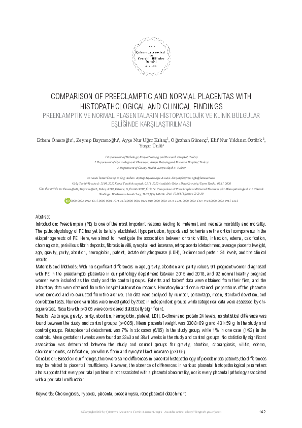 (PDF) Comparison of Preeclamptic and Normal Placentas with ...