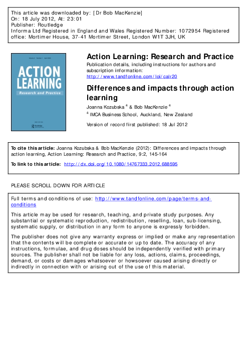 (PDF) Differences and impacts through action learning
