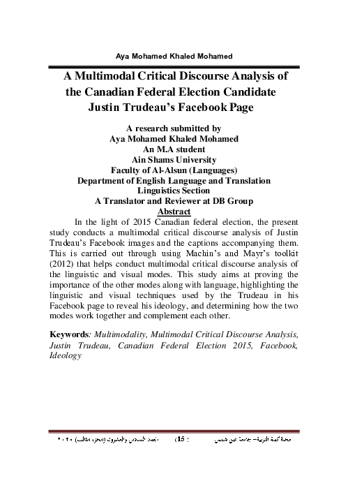 (PDF) A Multimodal Critical Discourse Analysis of the Canadian Federal ...