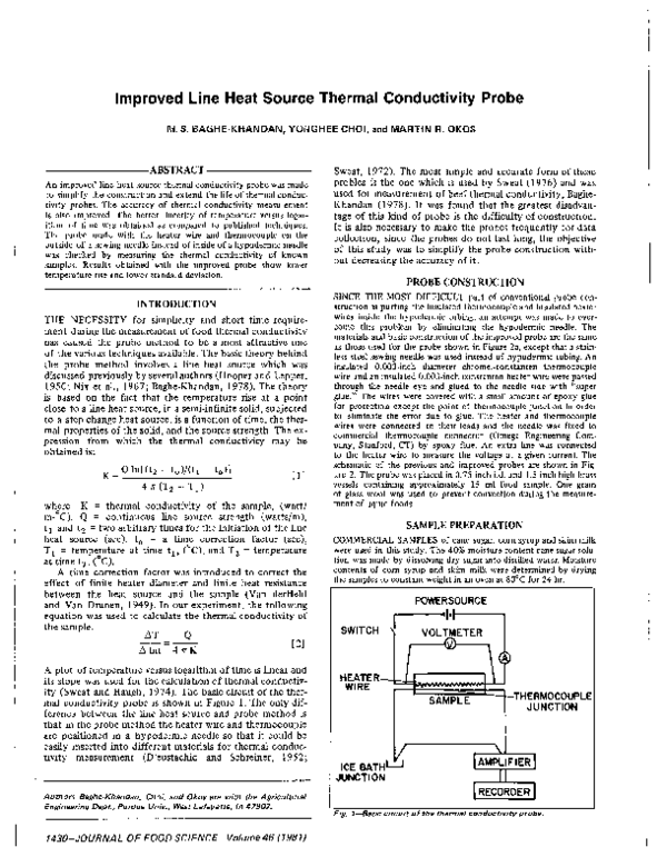 (PDF) Improved Line Heat Source Thermal Conductivity Probe