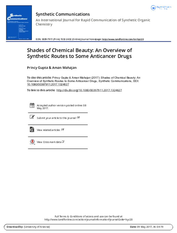 (PDF) Shades of chemical beauty: An overview of synthetic routes to ...