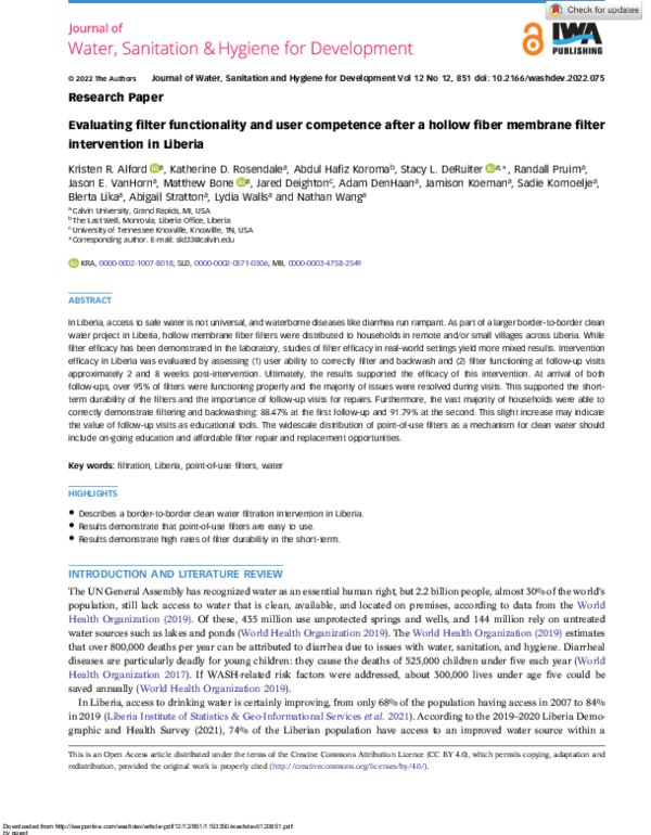 (PDF) Evaluating filter functionality and user competence after a ...