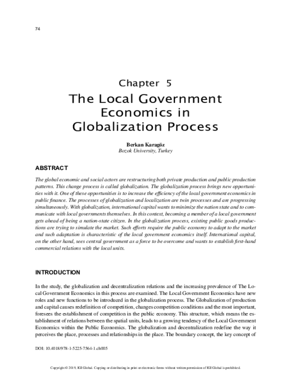 (PDF) The Local Government Economics in Globalization Process