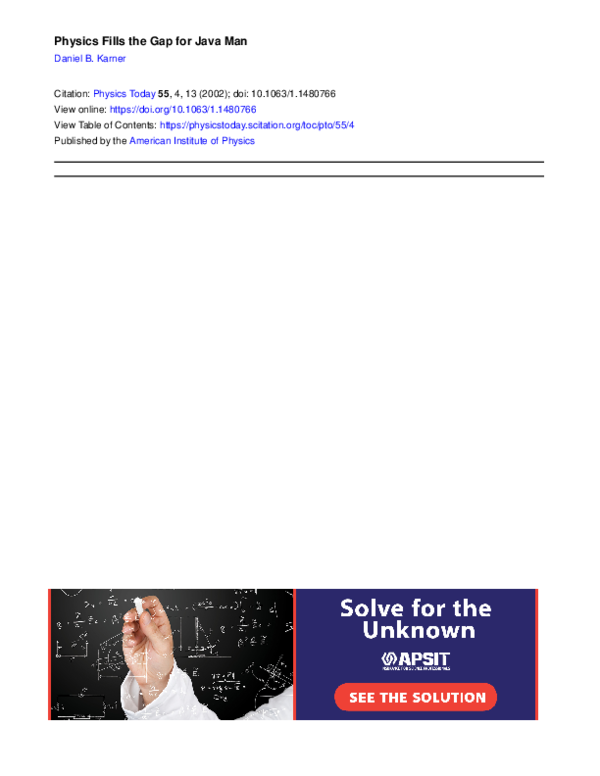 (PDF) Physics Fills the Gap for Java Man