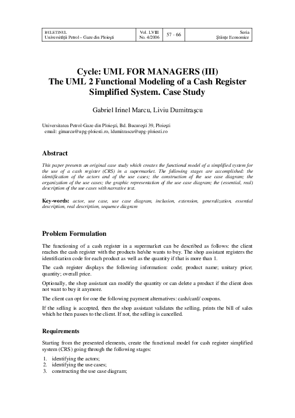 (PDF) Cycle: UML FOR MANAGERS (III) The UML 2 Functional Modeling of a ...