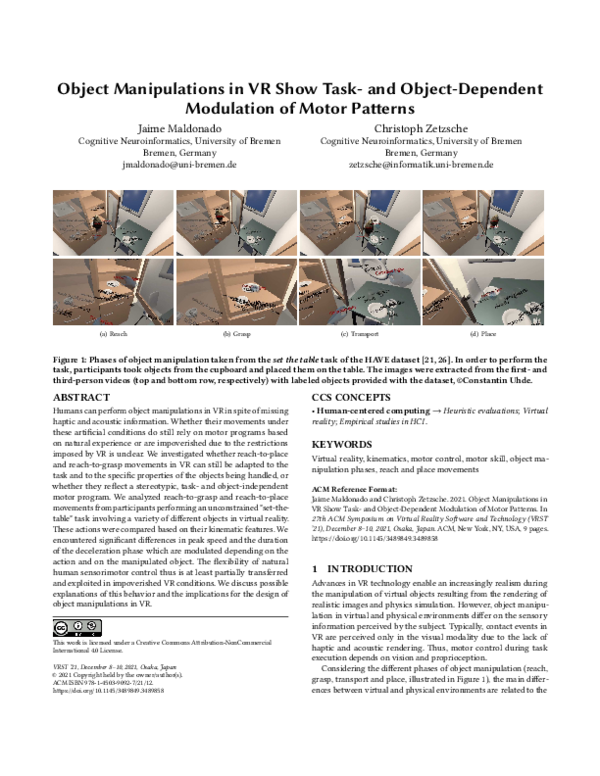 (PDF) Object Manipulations in VR Show Task- and Object-Dependent ...