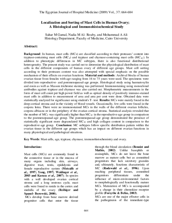 (PDF) Localization and Sorting of Mast Cells in Human Ovary; A ...