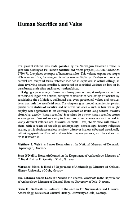 (PDF) From Sacrificing Humans to Self-Sacrificing Humans: A Longue ...