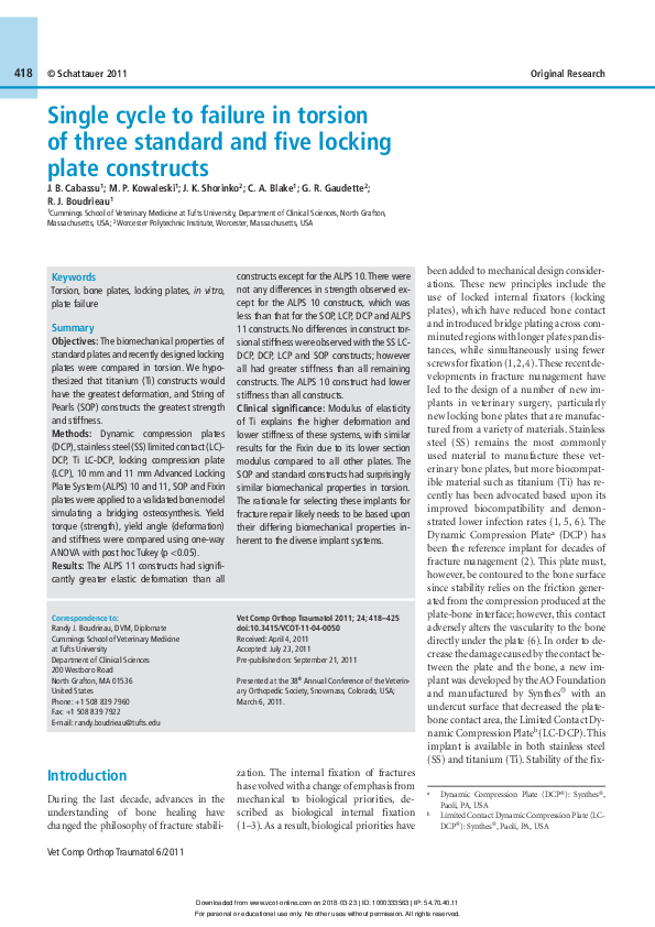 (PDF) Single cycle to failure in torsion of three standard and five ...