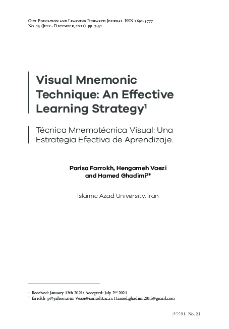 (PDF) Visual Mnemonic Technique : An Effective Learning Strategy
