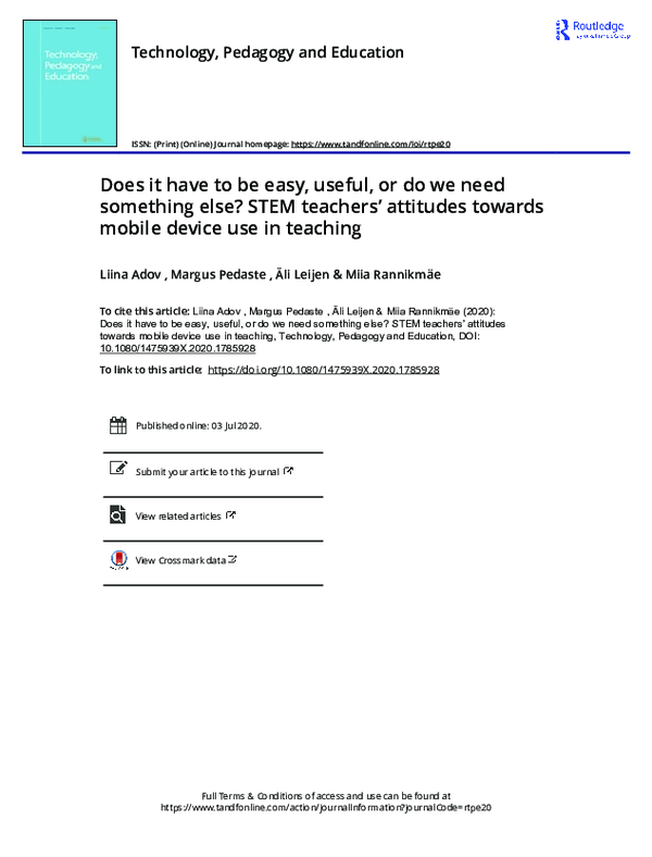(PDF) Does it have to be easy, useful, or do we need something else ...