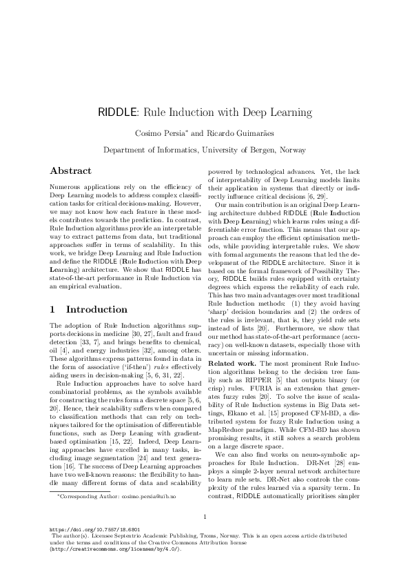 (PDF) RIDDLE: Rule Induction with Deep Learning