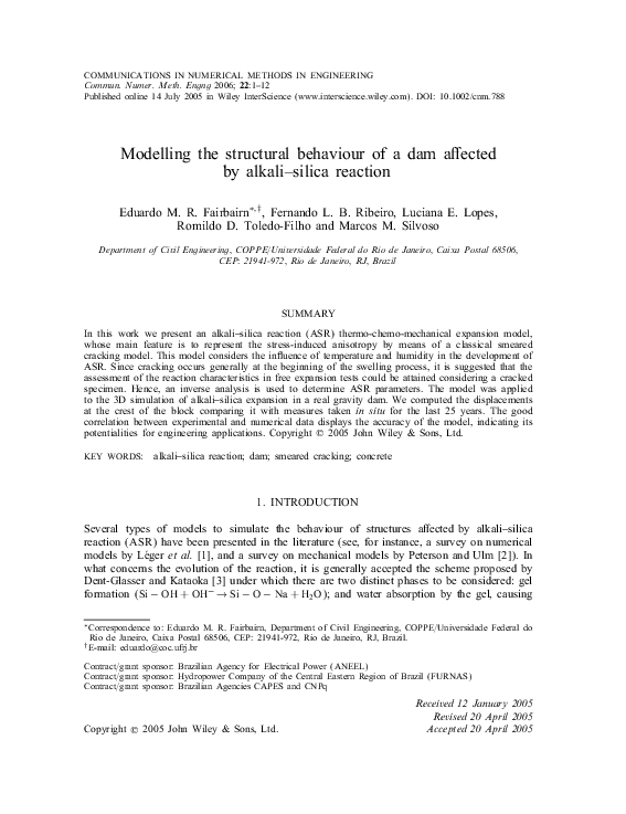 (PDF) Modelling the structural behaviour of a dam affected by alkali ...