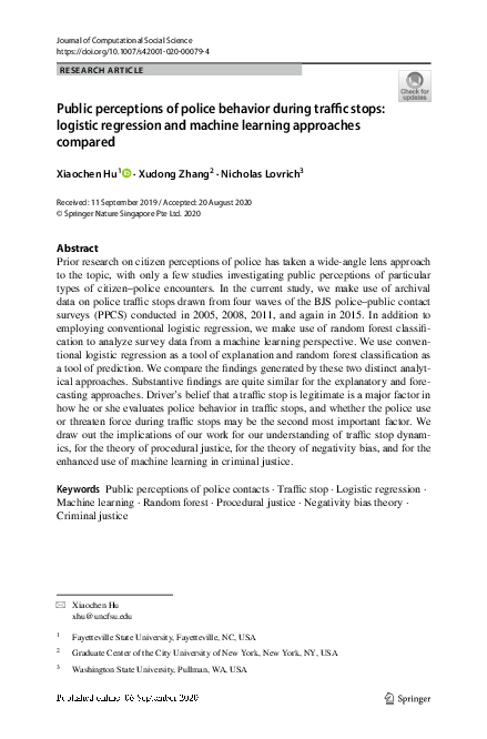 (PDF) Public perceptions of police behavior during traffic stops ...