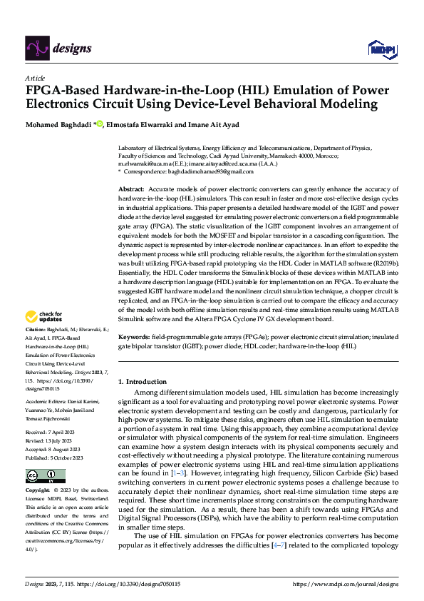 Pdf Fpga Based Hardware In The Loop Hil Emulation Of Power