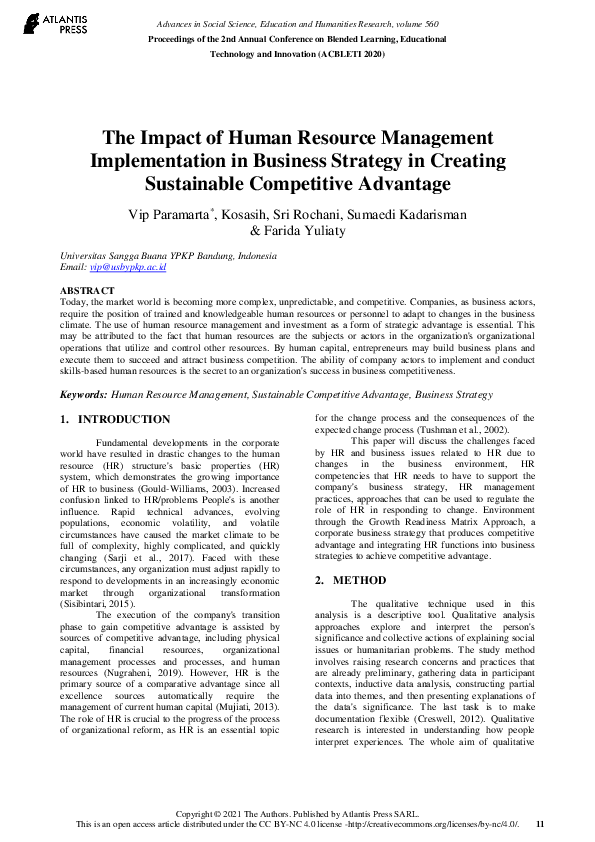 (PDF) The Impact of Human Resource Management Implementation in ...