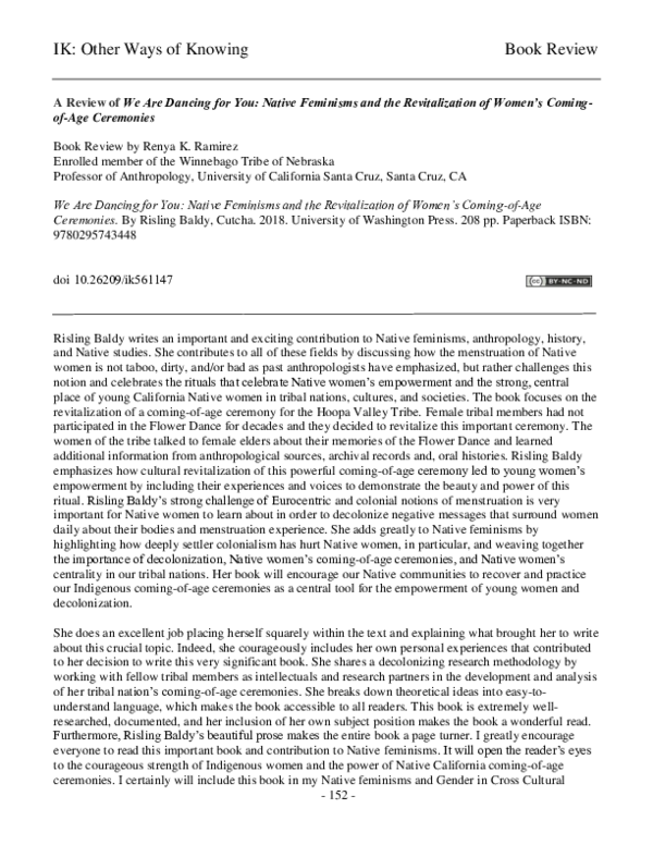 (PDF) A Review of We Are Dancing for You: Native Feminisms and the ...