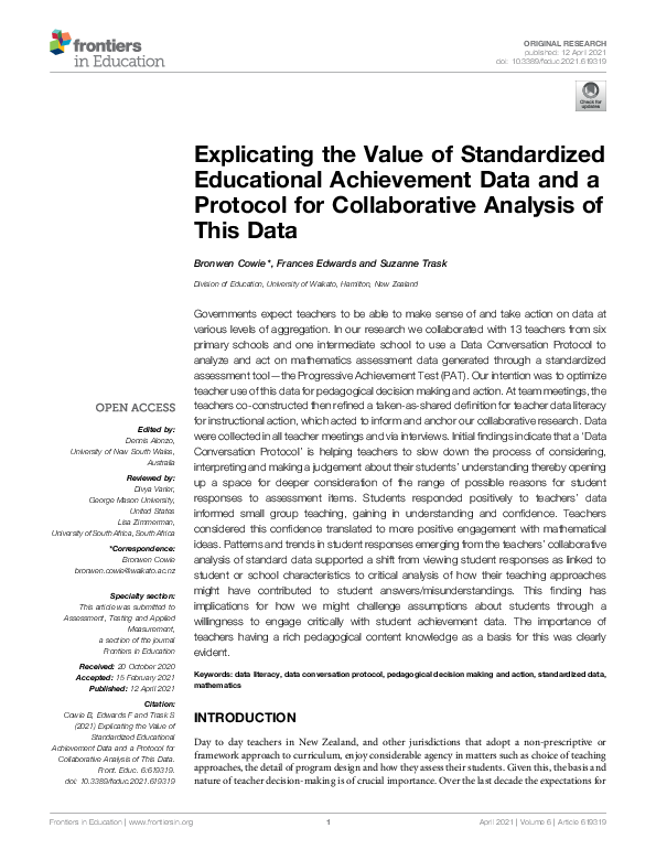 (PDF) Explicating the Value of Standardized Educational Achievement ...
