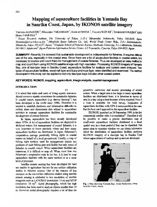 (PDF) Mapping of aquaculture facilities in Yamada Bay in Sanriku Coast ...