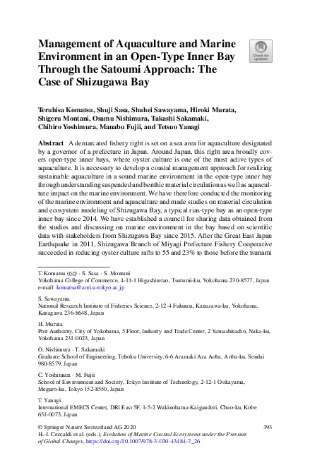 (PDF) Management of Aquaculture and Marine Environment in an Open-Type ...