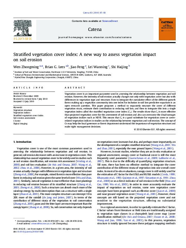 (PDF) Stratified vegetation cover index: A new way to assess vegetation ...