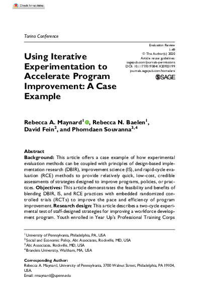 (PDF) Using Iterative Experimentation to Accelerate Program Improvement ...