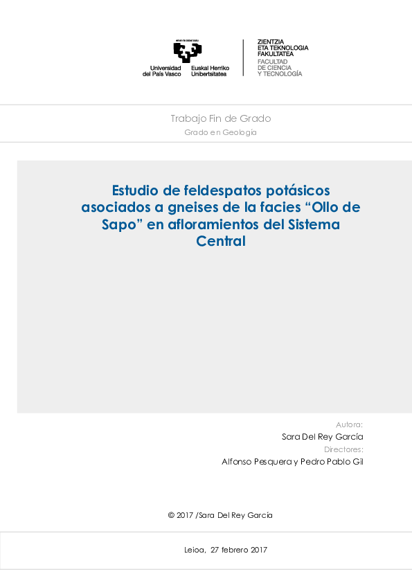(PDF) Estudio de feldespatos potásicos asociados a gneises de la facies ...