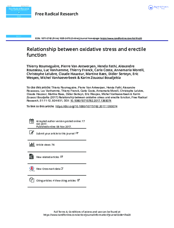 (PDF) Relationship between oxidative stress and erectile function
