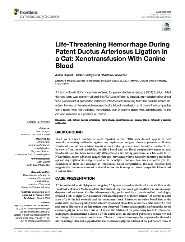 (PDF) Life-Threatening Hemorrhage During Patent Ductus Arteriosus ...